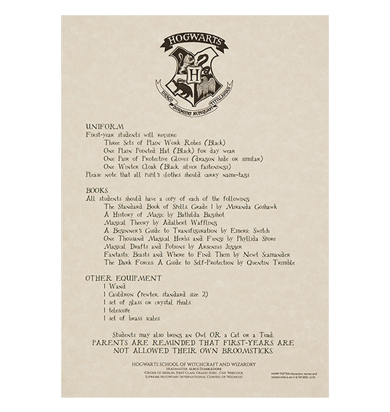 Personalised Hogwarts Acceptance Letter | Harry Potter Shop